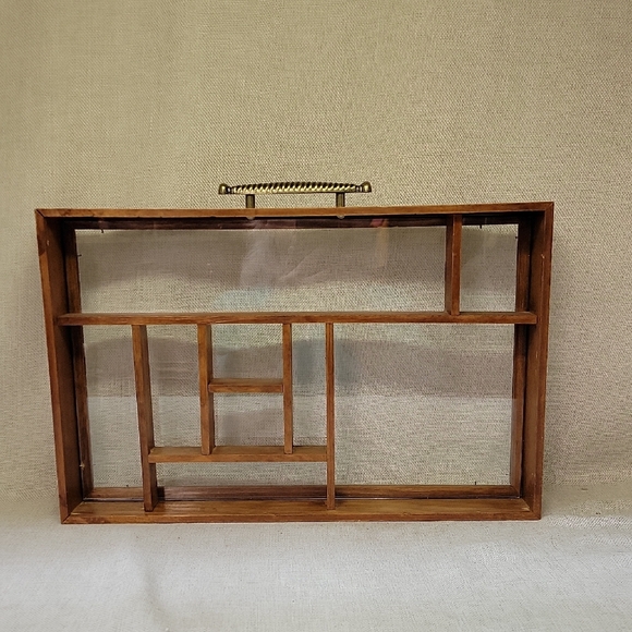 Accents | Vintage Wooden Miniature Display Shelf With Glass Back | Poshmark